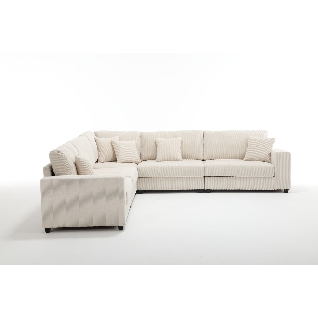 Large Down Filled Corner Sectional Sofa Couch with Ottoman for Living ...