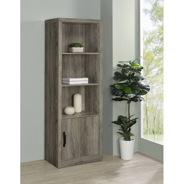 Trenton Grey Driftwood 3-Shelf Bookcase with Storage Cabinet - Bed Bath ...