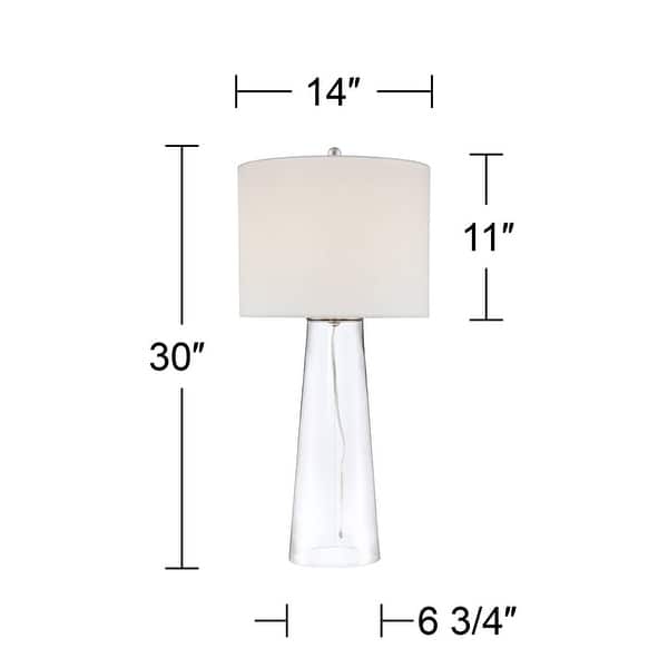 Modern Table Lamp 30" Tall Clear Glass Column for Bedroom Living Room ...
