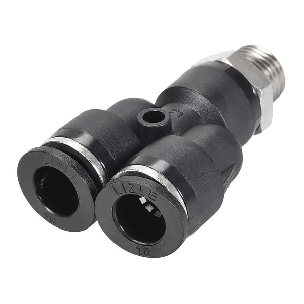 Push To Connect Air Fittings Y Type Tube Connect mm OD x PT Male Thread ...