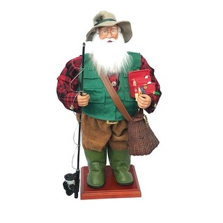 24" Fishing Santa Standing Christmas Figurine - Bed Bath & Beyond ...