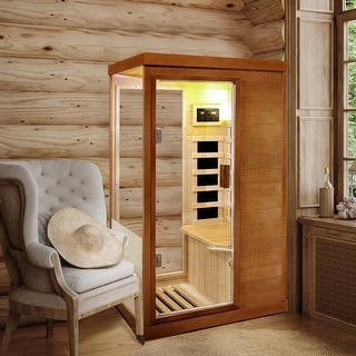 Solid Wood Sauna Room Single Indoor Home Sauna with Bluetooth Sound ...