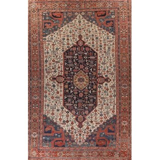 Antique Masterpiece Heriz Serapi Persian Rug Handmade Wool Carpet - 13 ...