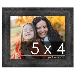 5x4 Distressed/Aged Black Wood Picture Frame - UV Acrylic, Foam Board ...