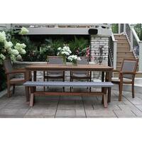 Eilaf 6 pc. Checkerboard Dining Set with Stacking Chairs and Composite ...