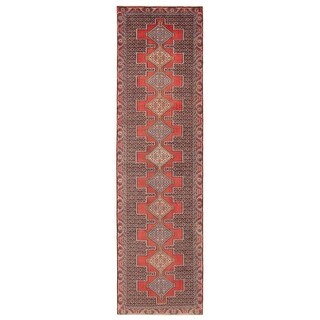 ECARPETGALLERY Hand-knotted Kayseri Vintage Red Wool Rug - 2'9 x 9'9 ...