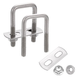 Square U Bolts, 304 Stainless Steel U-Bolts with Flange Hexagon Nuts ...