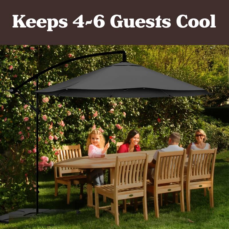 10ft Offset Patio Umbrella - 8ft Tall Hanging Cantilever Umbrella ...