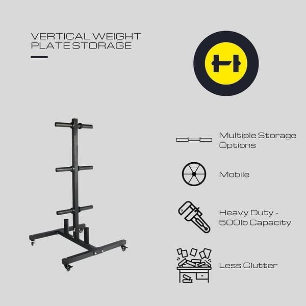 HulkFit Heavy-Duty Vertical Weight Plate and Barbell Storage - On Sale ...