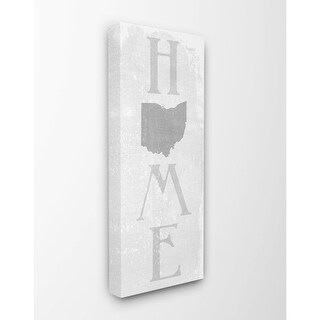 Stupell Ohio Home State Map Grey Textured Word Design,10x24, Proudly ...