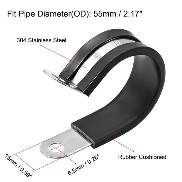 Cable Clamp 304 Stainless Steel Rubber Cushioned Insulated Clamp R ...