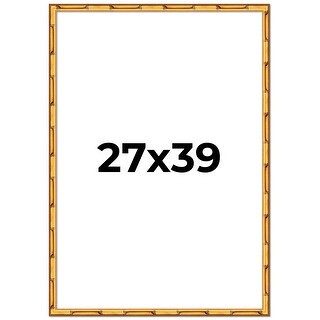 27x39 Solid Gold Bamboo Style Wood Frame - Great for Posters, Photos ...