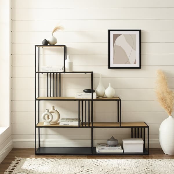 Walker Edison Contemporary Open Slat Divider Bookshelf - Bed Bath ...
