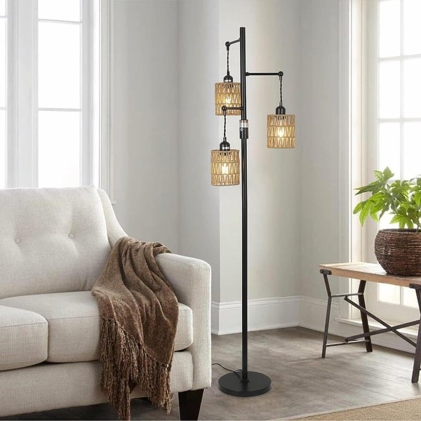 3-Lights Boho Floor Lamp with Stepless Dimmer - Bed Bath & Beyond ...