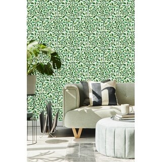Green Leaves Wallpaper Peel and Stick and Prepasted - Bed Bath & Beyond ...