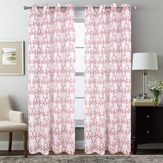 Crown Semi Sheer Metallic Window Curtain Panel Set - Bed Bath & Beyond ...