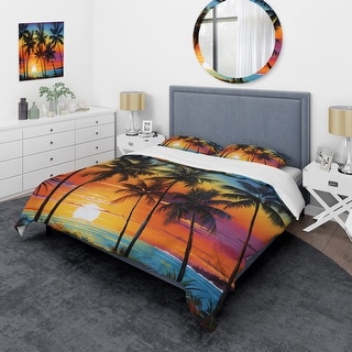 Designart - Colorful Bold Palm Trees Landscape IV - Palms & Palm Trees ...