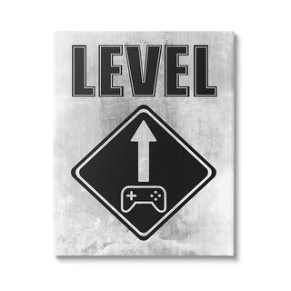 Stupell Level Up Gaming Symbol Sign Canvas Wall Art, Design by Marcus ...