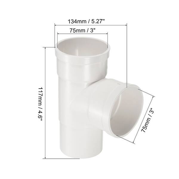 Wye Pipe Fittings, Y-Shape Splitter Duct Hose PVC Connector, White ...