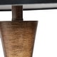 Marci Wood Finished Resin Lamp with Dark Grey Velvet Shade - 15 x 15 x ...