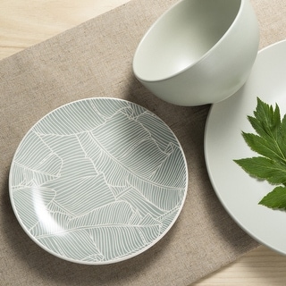 Goa Sage 12 Piece Stoneware Dinnerware Set, Service for 4 - Bed Bath ...