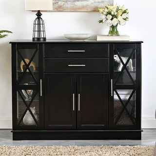 Ledel 47.2-inch Buffet Sideboard Storage Cabinet with Two Drawers for ...