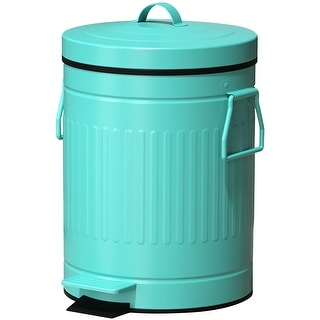 Retro Trash Can with Lid - 8L/2.1Gal Step Trash Can w/ Soft Closing Lid ...