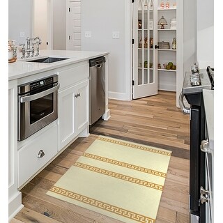 APHRODITE BORDER YELLOW Kitchen Mat By Becky Bailey - Bed Bath & Beyond ...