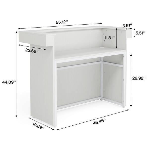 Reception Desk with Light, Modern Front Desk with 2 Grommets - Bed Bath ...