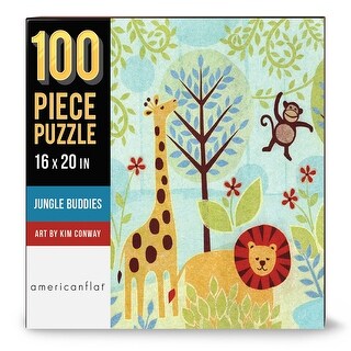 100 Piece Jigsaw Puzzle, 16x20 Inches, Jungle Buddies, Artwork by Kim ...