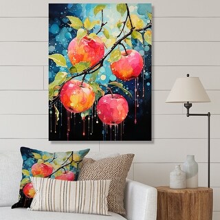 Designart "Apple Blossom Cubist Fusion I" Apple Blossom Canvas Wall Art ...