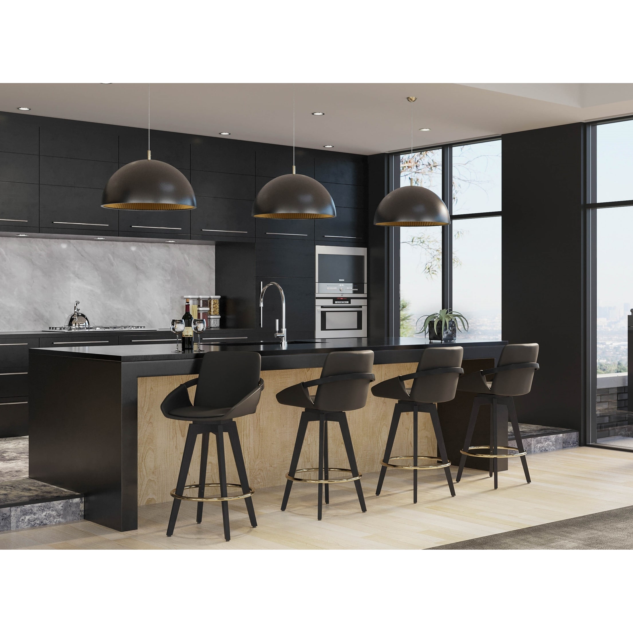 Set of 2 Swivel Bar Stools with Backrest Footrest - On Sale - Bed Bath ...