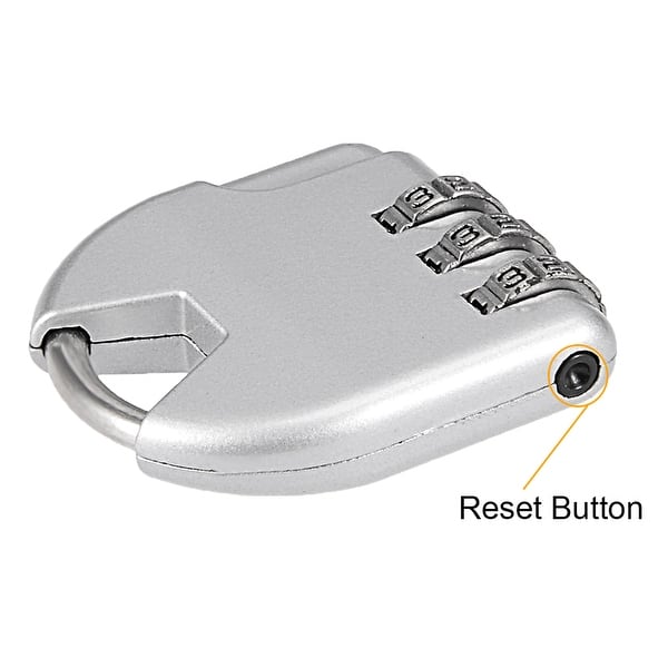 3 Digit Combination Padlock, 3mm Steel Shackle Dia Code Locks Silver ...