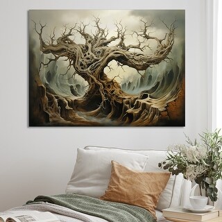 Designart "Twisted Roots Surreal Tree II" Surrealism Wall Art - Bed ...