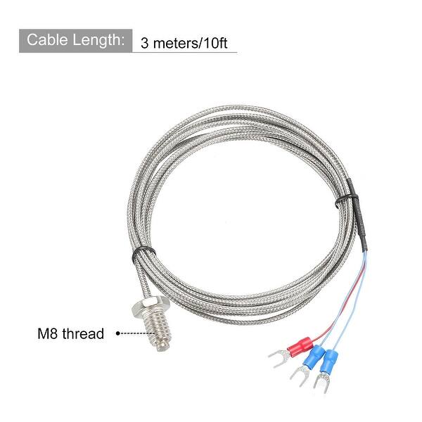 K Type Temperature Sensor M8 Thermocouple 10ft -50 to 200°C(-58 to 392 ...