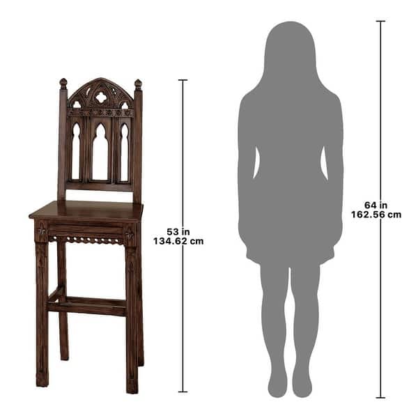 Design Toscano Sudbury Gothic Hardwood Bar Stool - Bed Bath & Beyond ...