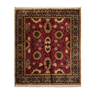 Tibetan 100% Wool Hand Knotted Arts & Crafts Area Rug Raspberry 8x10 ...