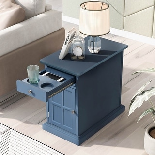 Side Table with USB Ports and One Multifunctional Drawer - Bed Bath ...