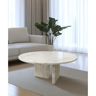 White Natural Marble Coffee Table Set Small Table Living Room Table ...