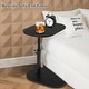 C Shaped Height Adjustable Side Table for Small Spaces, 360° Swivel, Fits Couch Bedside Bathroom ...