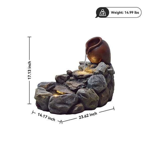 Outdoor Tiering Rocky River Stream Water Fountain Weather Resistant ...