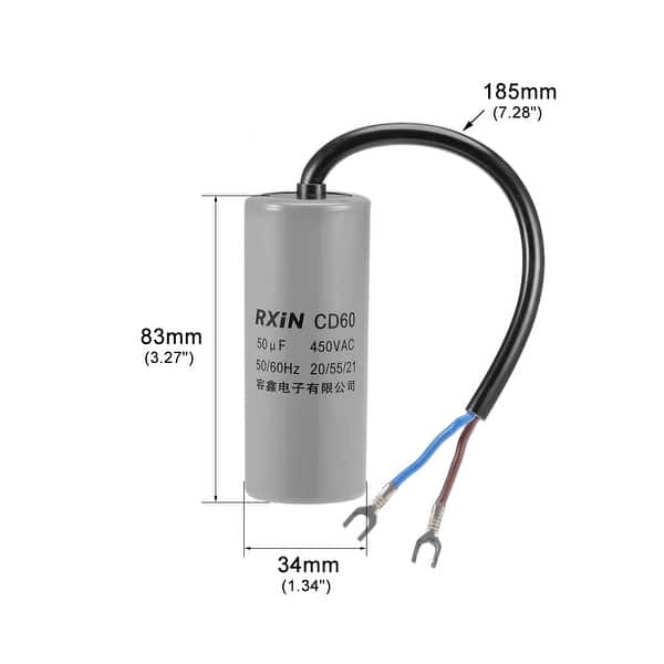 50uf Motor Star Capacitor 50mfd AC 450V for 50/60 Hz AC Motor 2Pcs ...