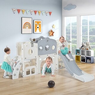 7 in 1 Toddler Slide Set,Freestanding Spaceship Set with Slide,Playset ...