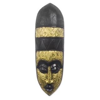 Novica Handmade Gold Face African Wood Mask - Bed Bath & Beyond - 37867994