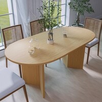 Solid Wood 67'' Oval Dining Table for 6 People Nordic style - 67*34*30 ...