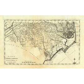State Of North Carolina, 1795 by Mathew Carey Maps Art Print - Bed Bath ...