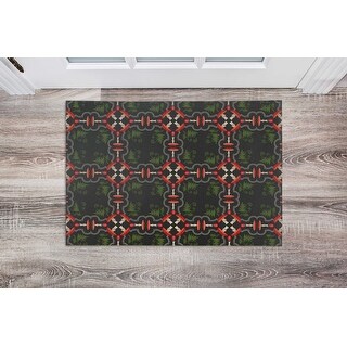 MUSHROOM TILE CHARCOAL SQUARE Doormat By Kavka Designs - Bed Bath ...