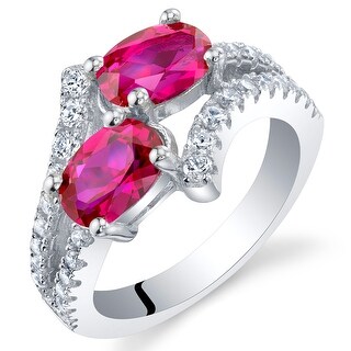 Sterling Silver 2 ct Created Ruby Birthstone Ring - Bed Bath & Beyond ...