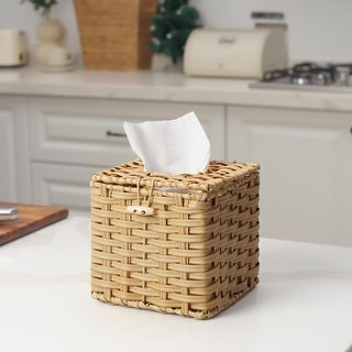 6" Square Wicker Tissue Box Cover - Bed Bath & Beyond - 40122842