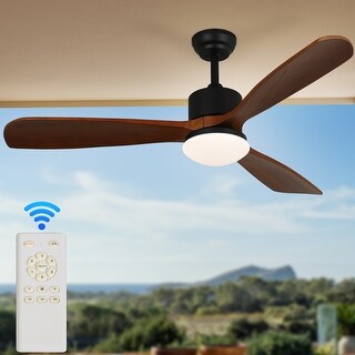52" Wood Colour Straight Blade Ceiling Fan Light - Bed Bath & Beyond ...